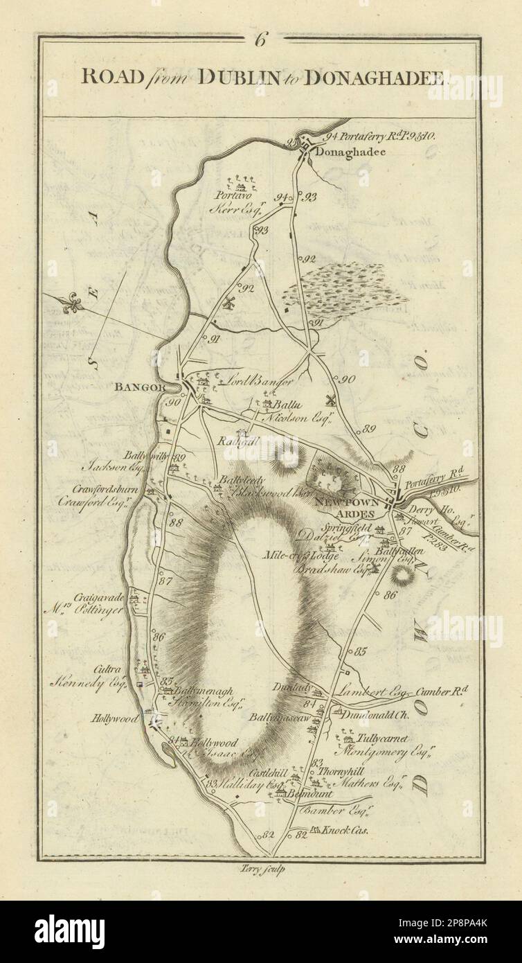 #6 Dublin to Donaghadee. Bangor Newtownards Down. TAYLOR/SKINNER 1778 ...