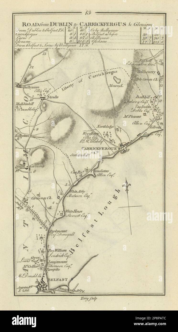 #13 Dublin to Carrickfergus. Belfast Straid Ballycarry. TAYLOR/SKINNER ...