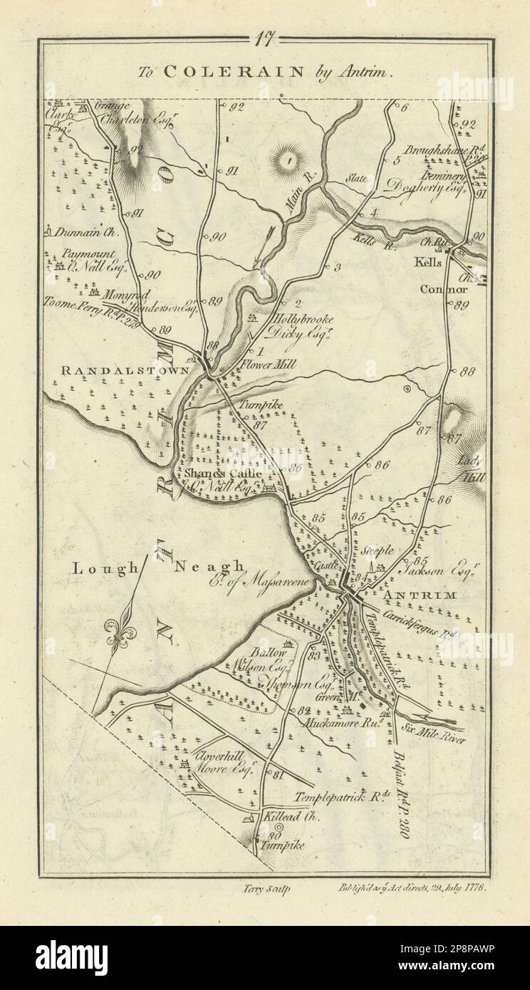 #17 Dublin to Coleraine by Antrim. Randalstown Kells. TAYLOR/SKINNER ...