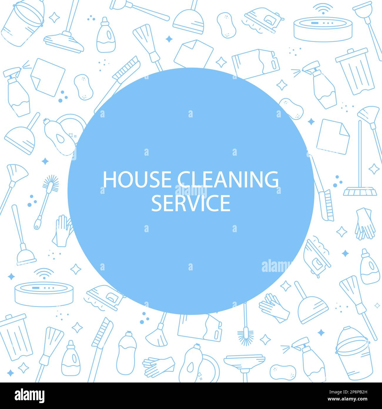 Spring cleaning concept. Background with various cleaning items in a ...