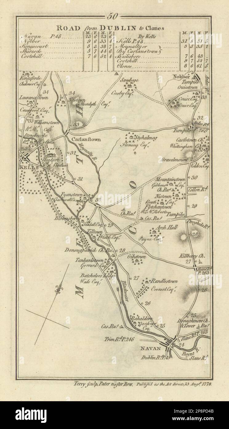 #50 From Dublin to Clones. Kells Nobber Navan Meath. TAYLOR/SKINNER ...