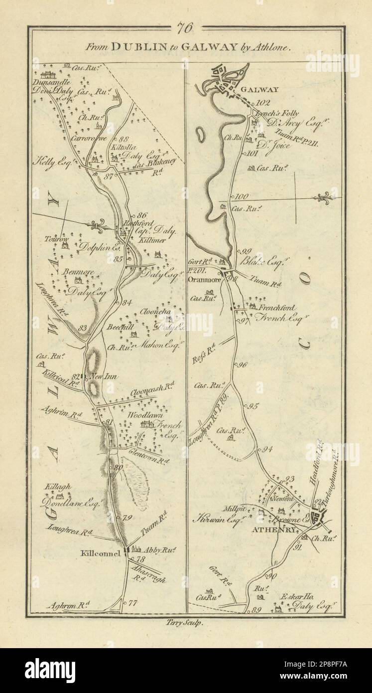 #76 Dublin to Galway… Oranmore Kilconnell Athenry. TAYLOR/SKINNER 1778 ...