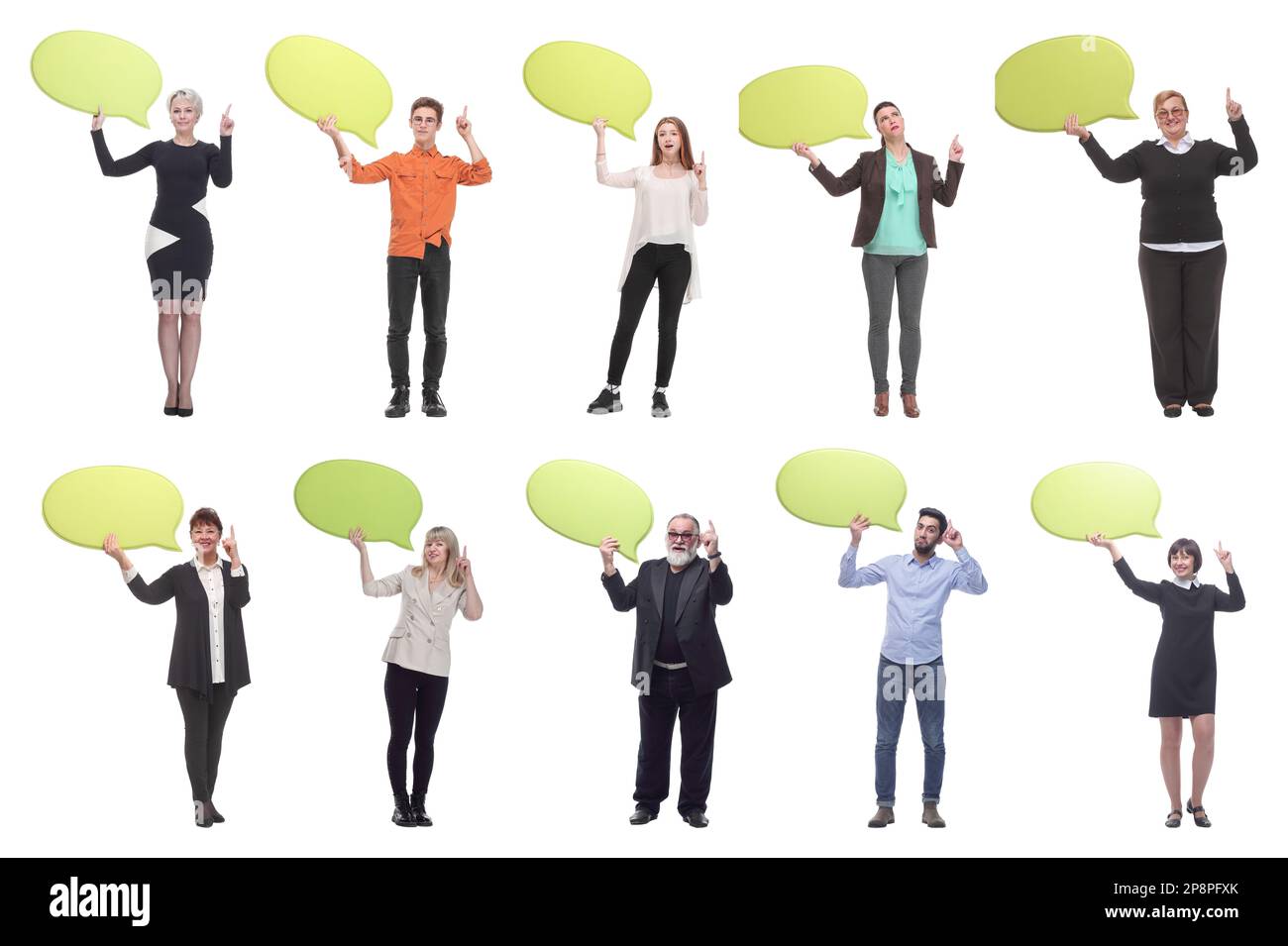group of successful business people with comments Stock Photo - Alamy