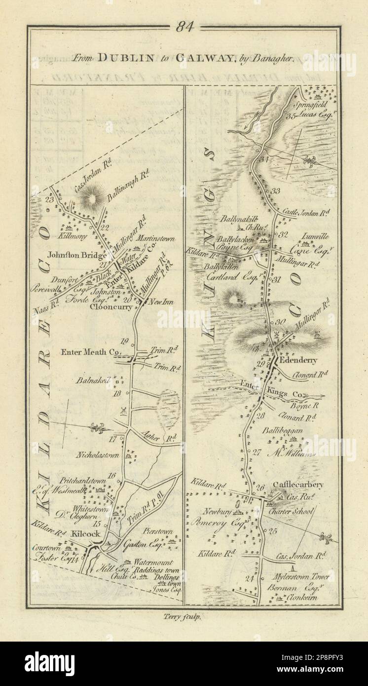 #84 Dublin to Galway… Edenderry Kilcock Carbury. TAYLOR/SKINNER 1778 ...