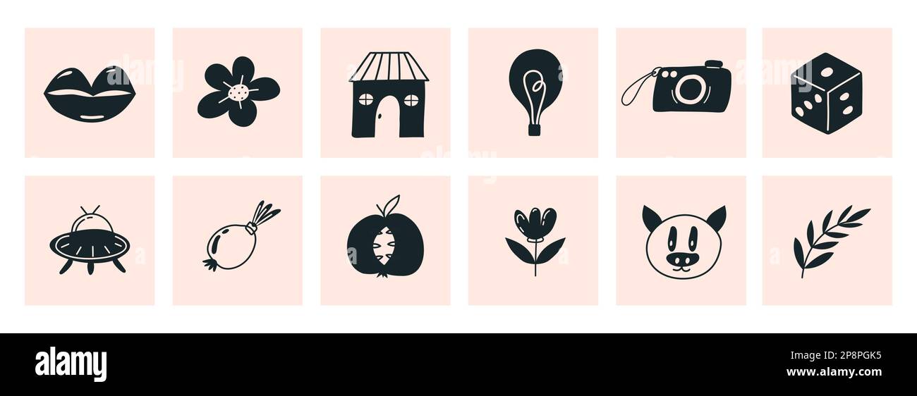 Hand drawn Abstract shapes, Comic characters Stock Vector Image & Art ...