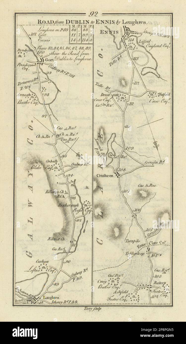 #92 Dublin to Ennis by Loughrea. Gort Tubber Crusheen. TAYLOR/SKINNER ...