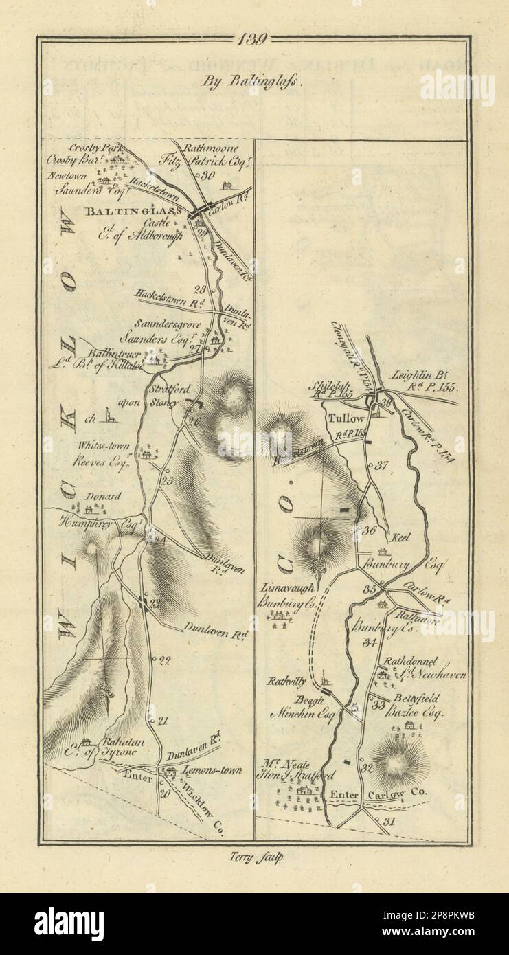 #139 Dublin to Tullow by Baltinglass. Carlow Wicklow. TAYLOR/SKINNER ...