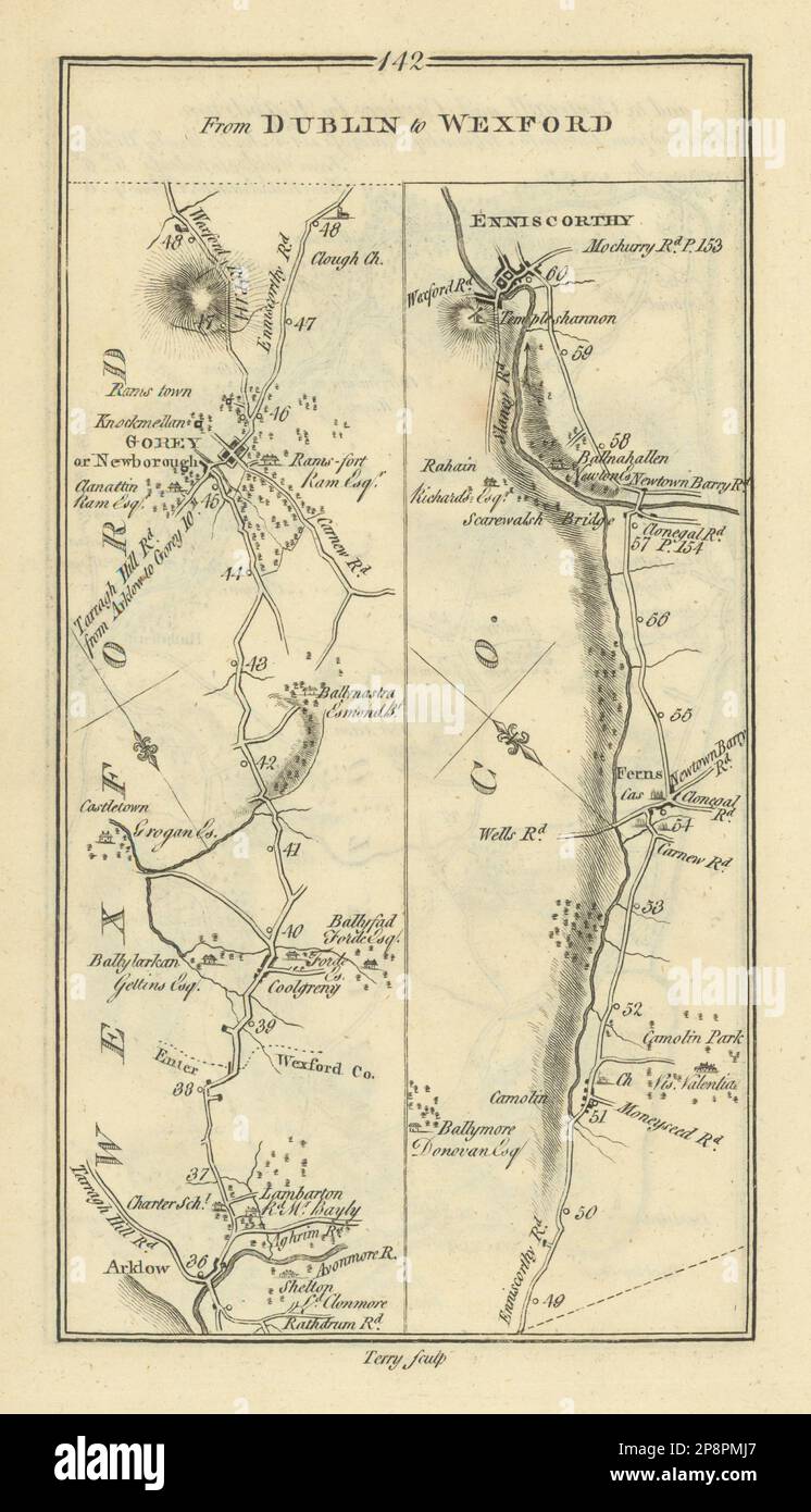 #142 Dublin to Wexford. Gorey Enniscorthy Ferns Arklow. TAYLOR/SKINNER ...