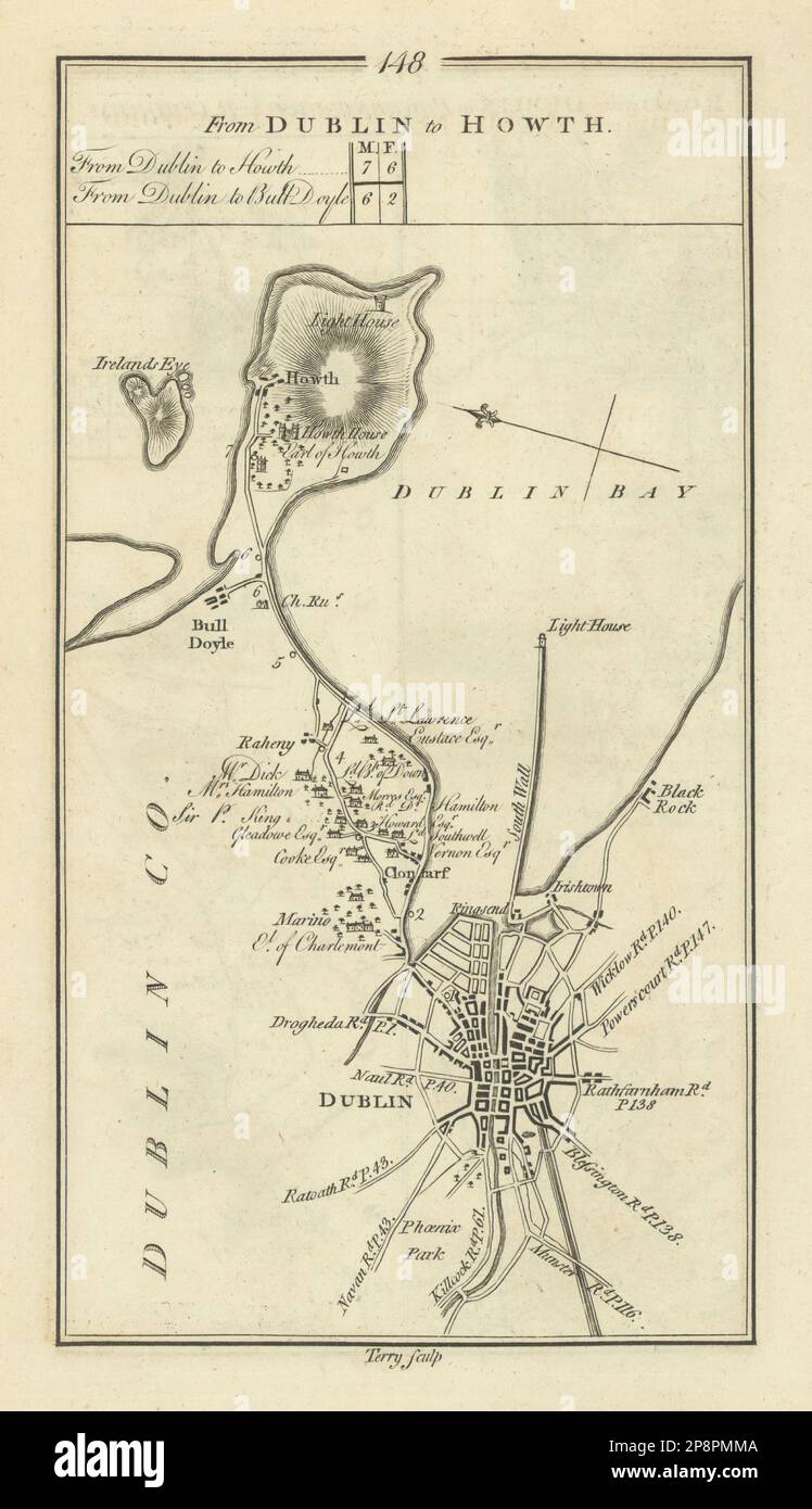 #148 Dublin to Howth. Baldoyle Clontarf Raheny Blackrock TAYLOR/SKINNER ...