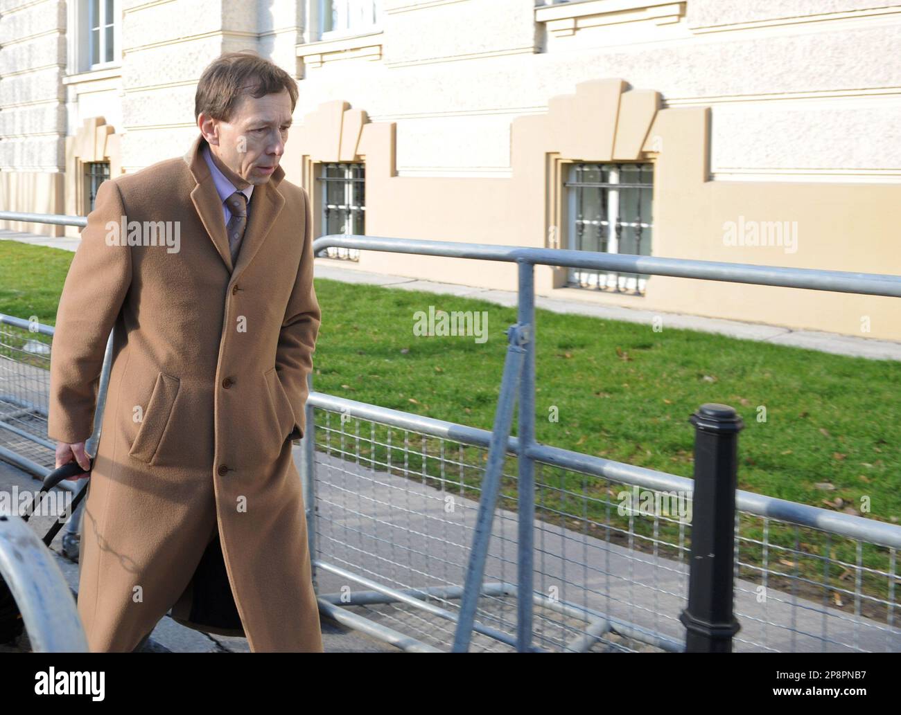 Rudolf Mayer, defense lawyer of Josef Fritzl, arrives for the third ...