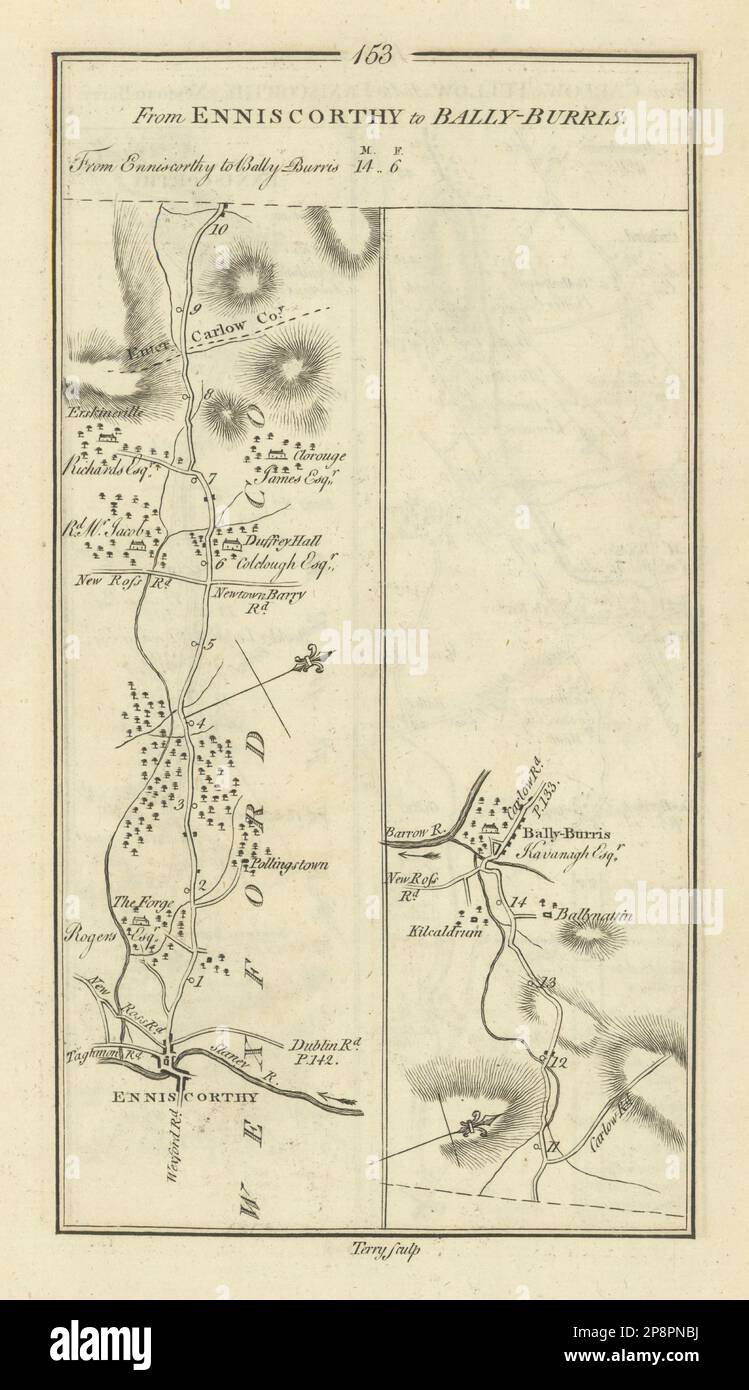 #153 Enniscorthy to Bally Burris. Borris Carlow Wexford. TAYLOR/SKINNER ...