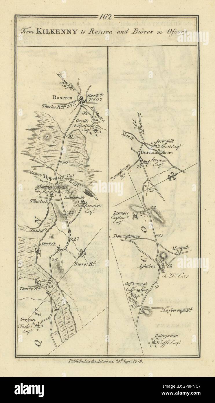 #162 Kilkenny to Roscrea & Borris-in-Ossory. Aghaboe. TAYLOR/SKINNER ...