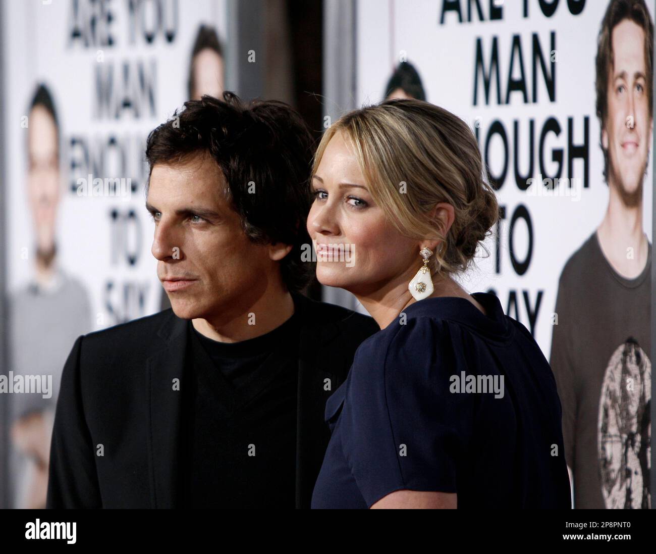 Actors Ben Stiller, left, and Christine Taylor arrive at the premiere ...