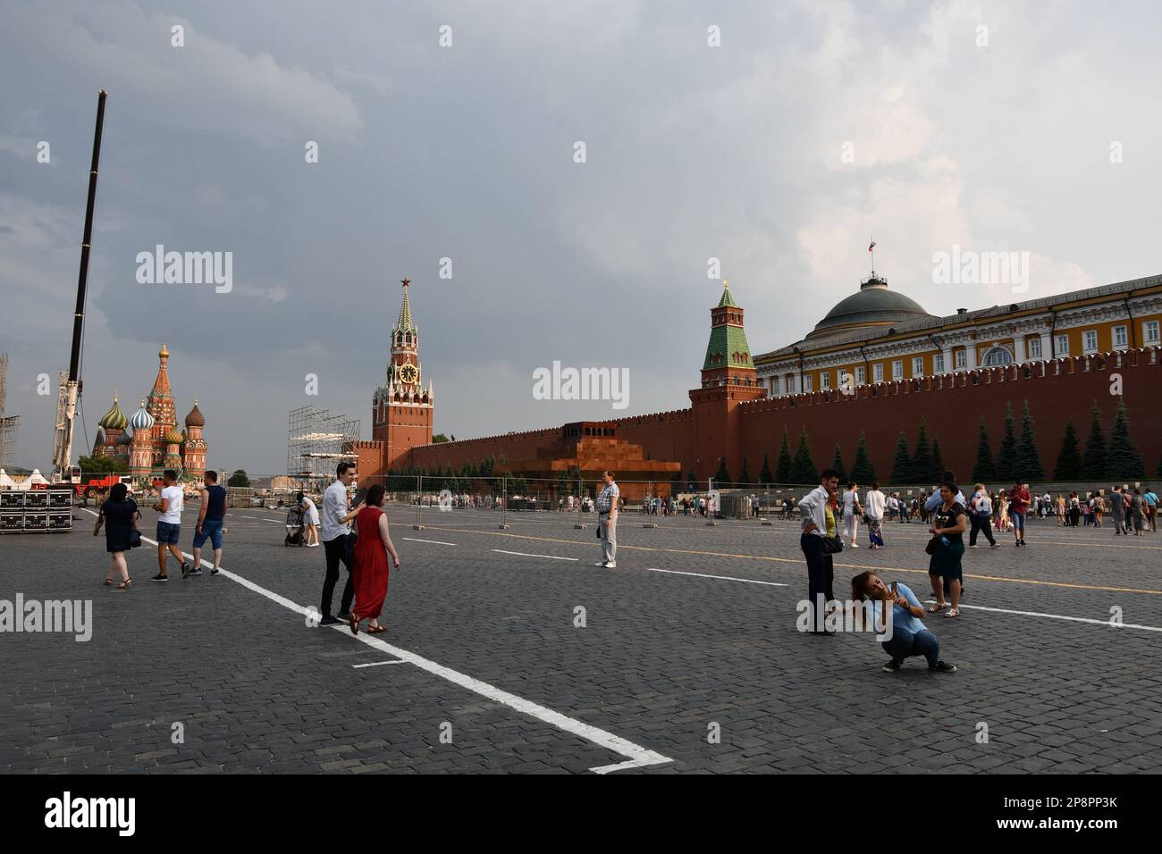 The famous red square with tourists in Moscow, Russia Stock Photo - Alamy