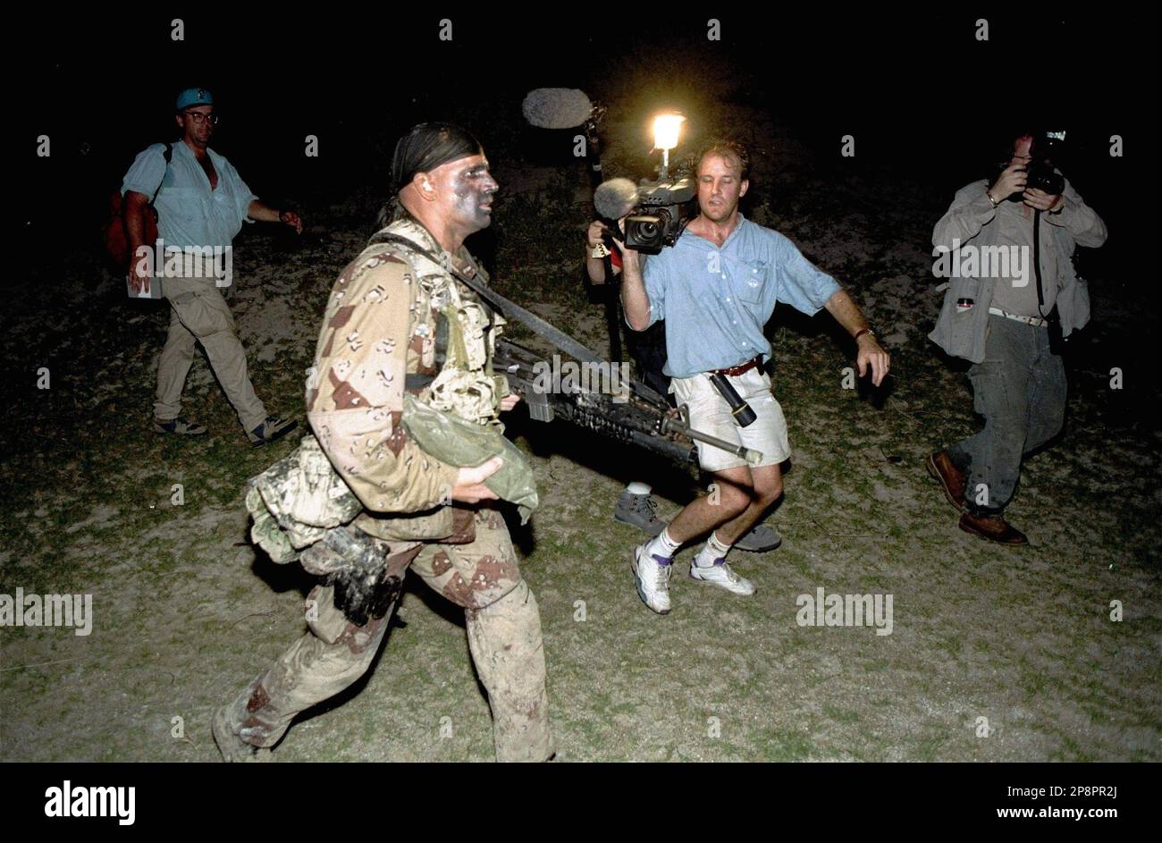 In this Dec. 9, 1992, file photo a member of the U.S. military special ...