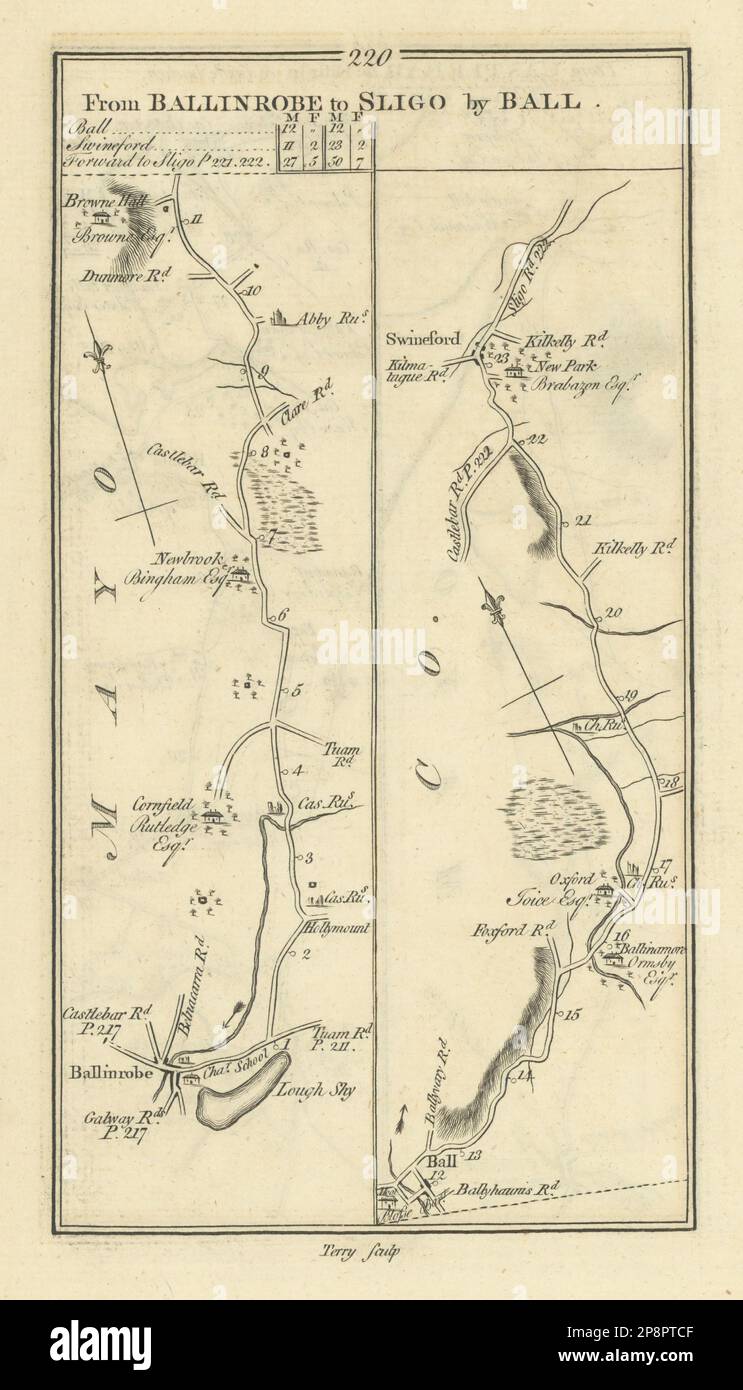 #220 Ballinrobe to Sligo by Ball. Swinford Balla Mayo. TAYLOR/SKINNER ...