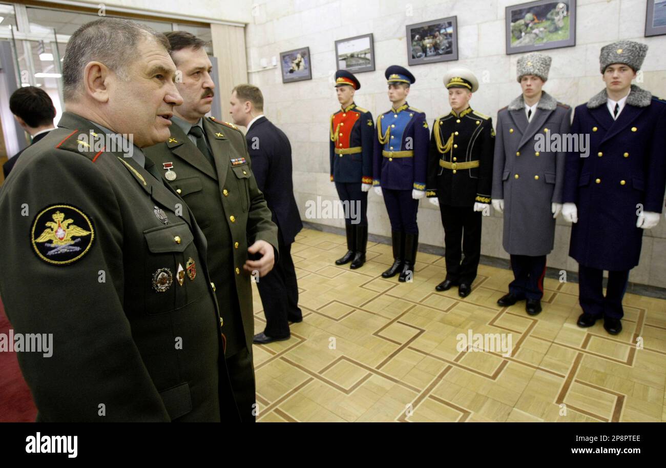 Russian generals view new military uniforms before a meeting of the top ...