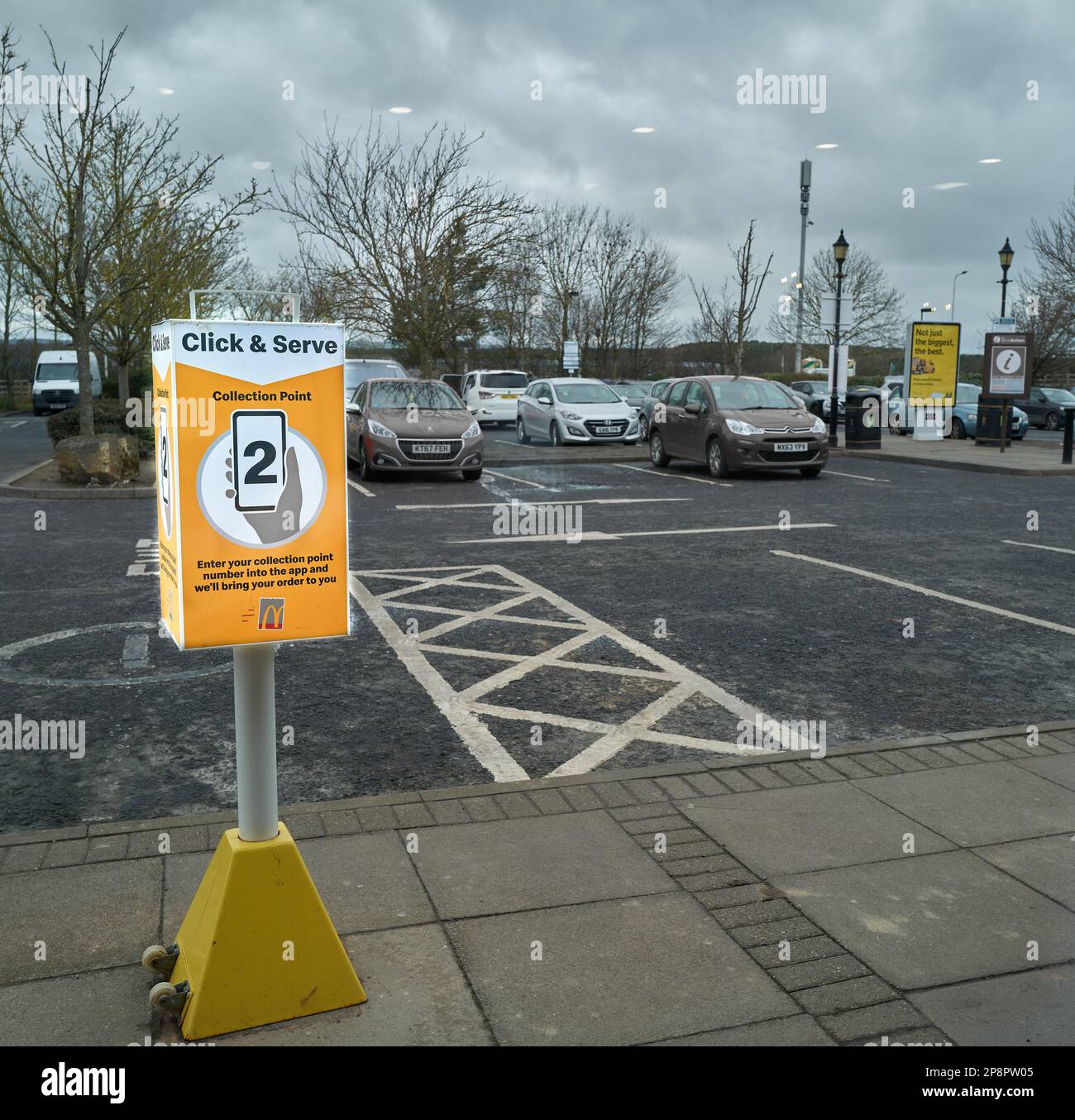 Click and serve collection point outside MacDonald's café at a service ...
