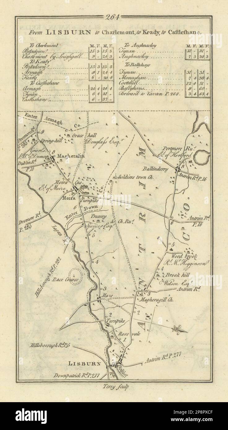 #264 Lisburn to Charlemont. Magheralin Lisburn Moira. TAYLOR/SKINNER ...