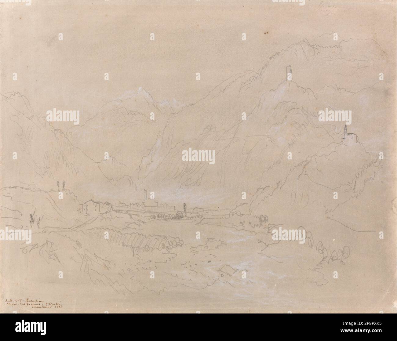 Mountainous Landscape with Town in Valley circa 1840 by Joseph Mallord ...