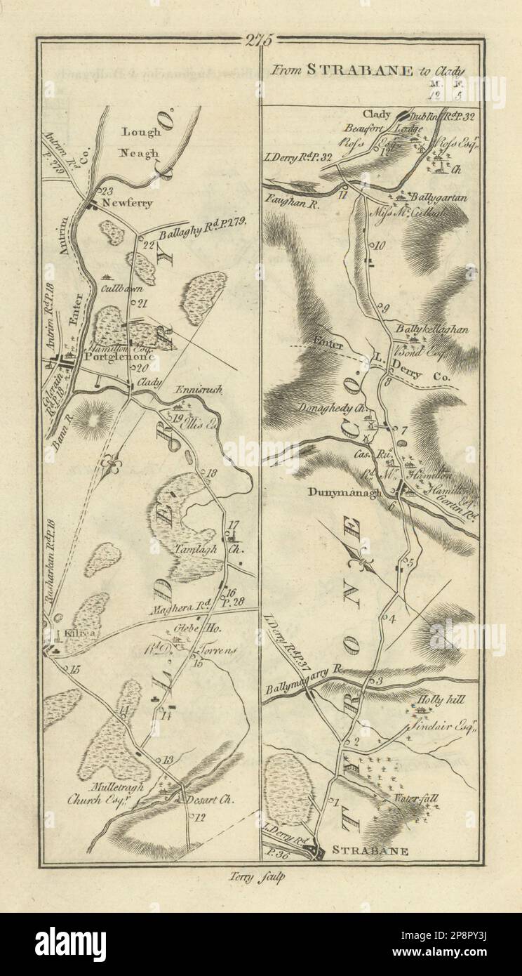 #275 Strabane to Clady. Portglenone Donemana Newferry. TAYLOR/SKINNER ...