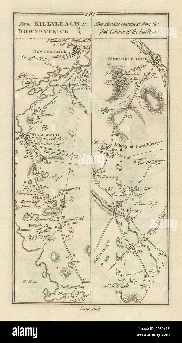 #281 Killyleagh to Downpatrick. Carrickfergus Ballyclare TAYLOR/SKINNER ...