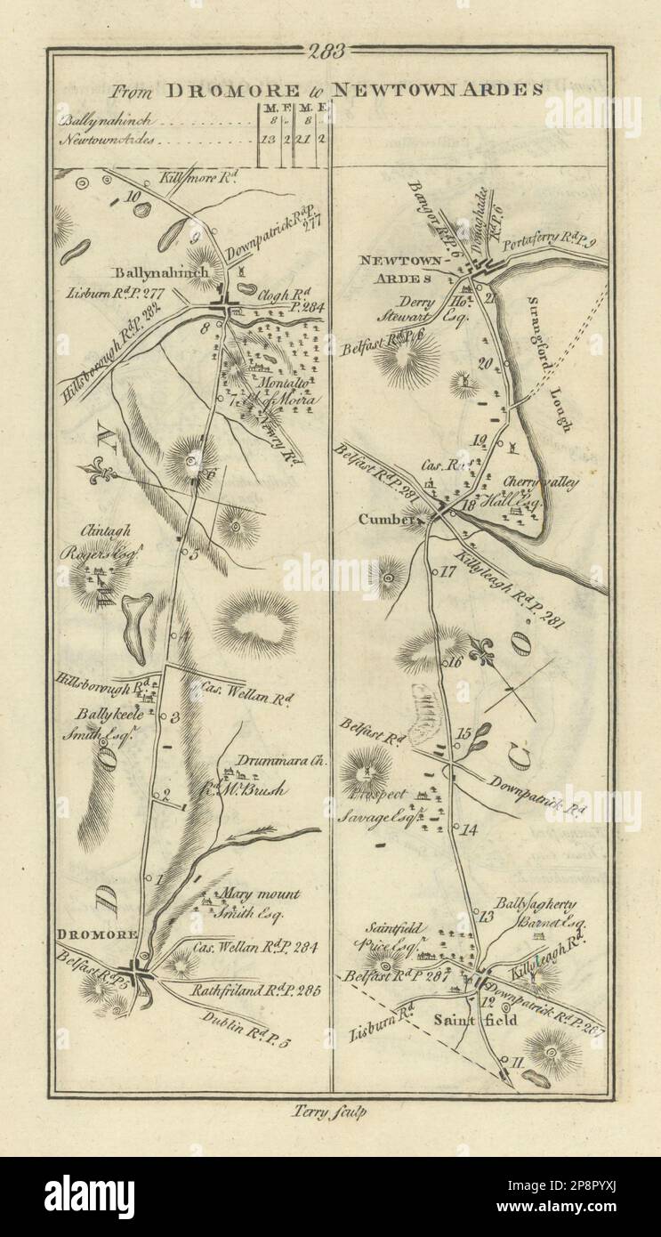 #283 Dromore to Newtownards. Ballynahinch Saintfield. TAYLOR/SKINNER ...