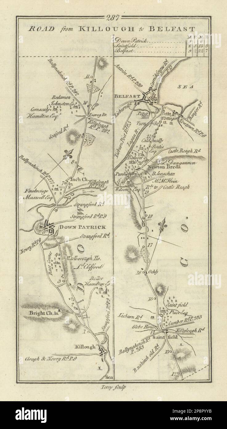 #287 Killough to Belfast. Downpatrick Saintfield Belfast TAYLOR/SKINNER ...