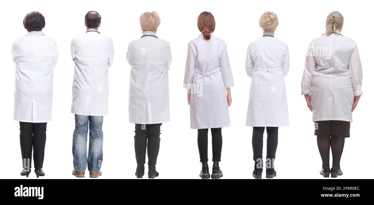 group of doctors in full length isolated on white Stock Photo - Alamy