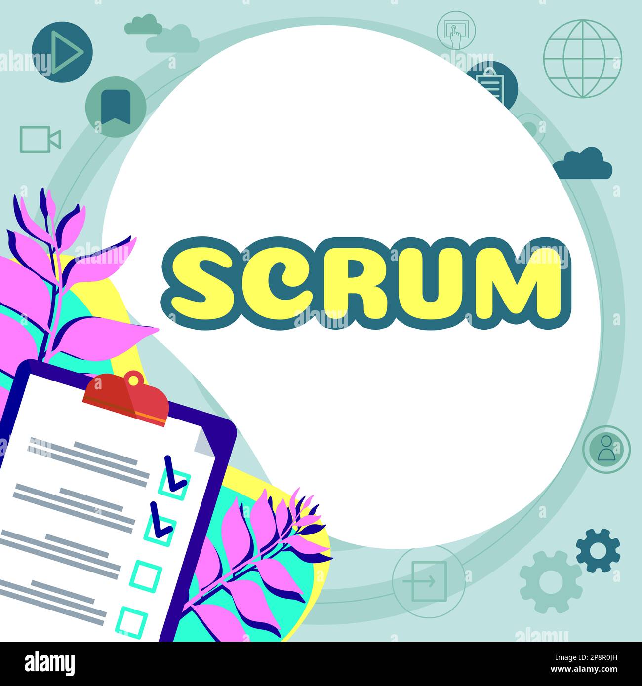 Text showing inspiration Scrum. Word for handwriting as distinct from print written characters ...