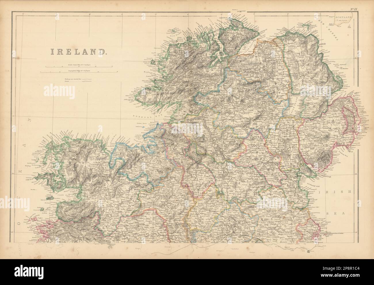 Ireland (North Part) by Edward Weller. Ulster 1859 old antique map plan ...