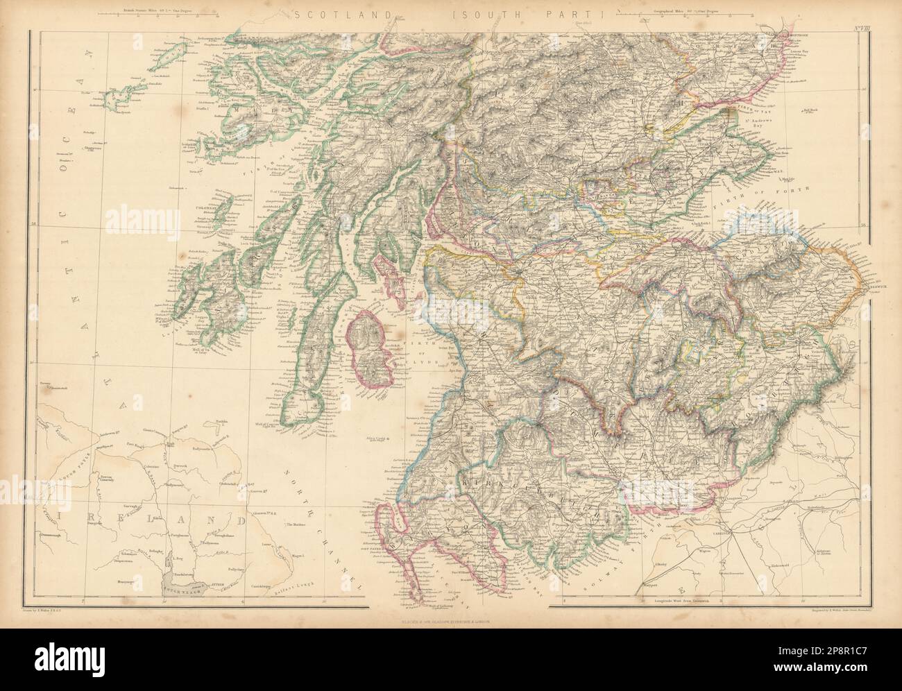 Scotland (South) by Edward Weller. Borders Lothian Central Strathclyde ...