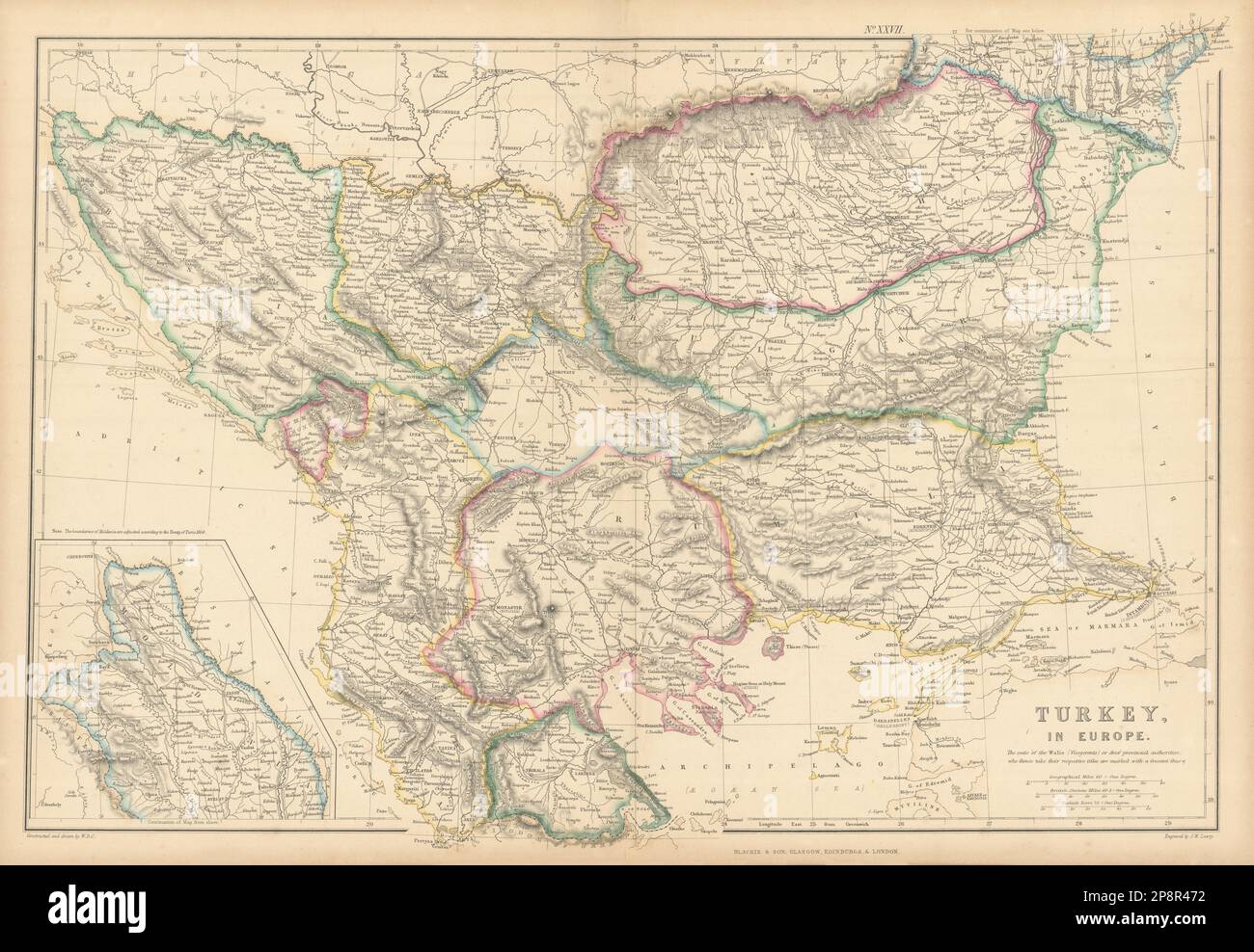 Turkey in Europe. Balkans Servia Bosnia Valachia Rumilia Bulgaria LOWRY ...