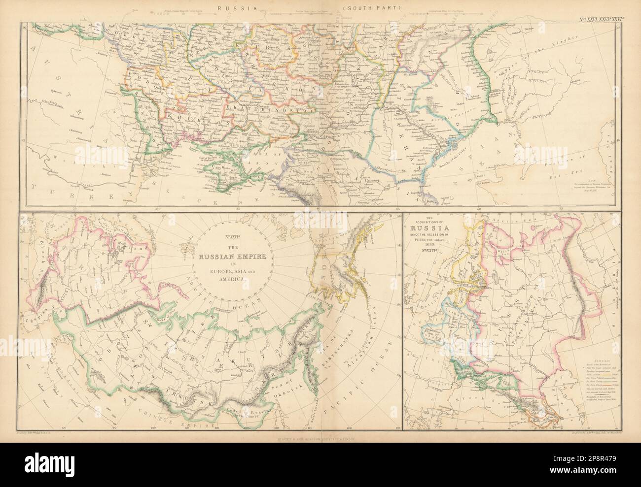 Old atlas map of russia hi-res stock photography and images - Alamy