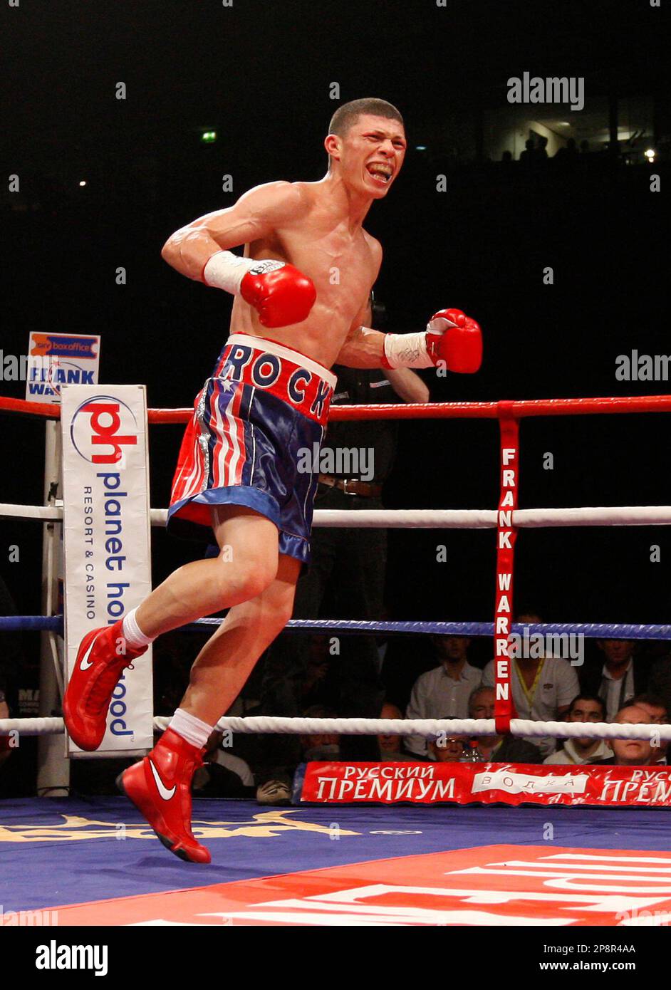 Puerto Rico's Roman Martinez reacts after knocking out Britain's Nicky ...