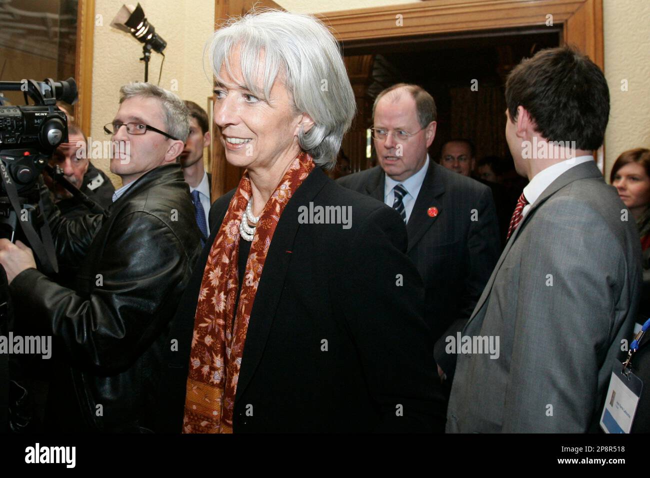 French Finance Minister, Christine Lagarde, center left, and German ...