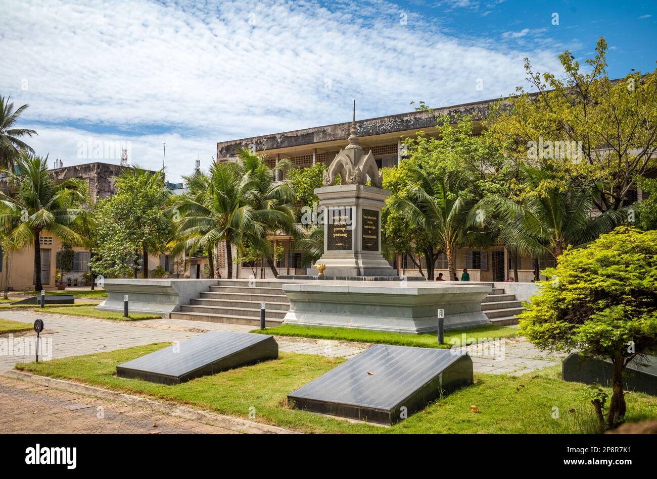 The memorial to murdered victims at the notorious Tuol Sleng S-21 ...