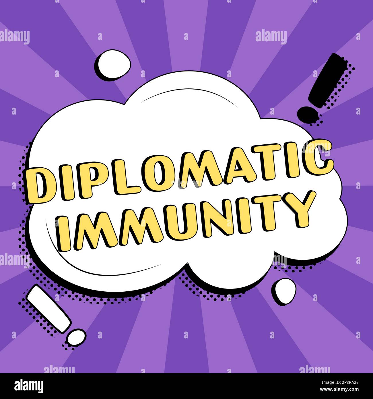 Writing displaying text Diplomatic Immunity. Concept meaning law that ...