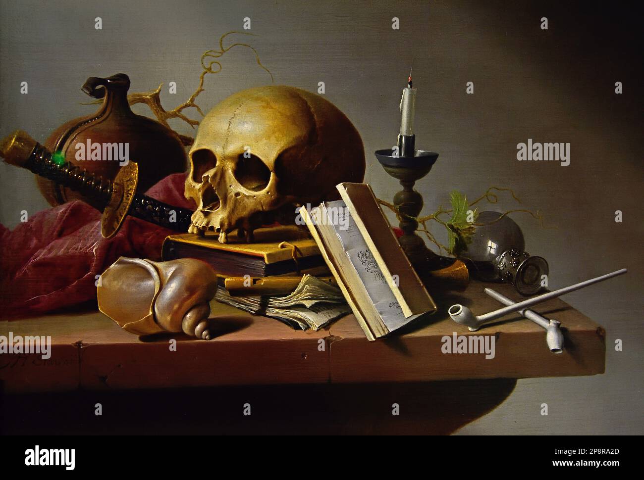SKULL - VANITAS STILL LIFE, 1667 SIMON LUTTICHUYS Fine arts Museum ...