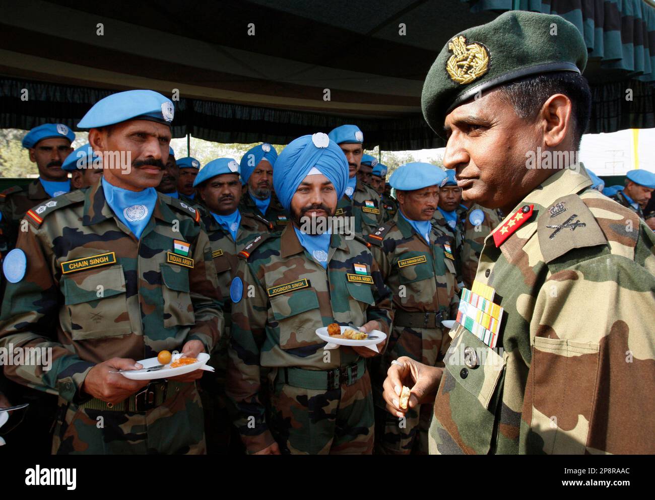 Soldiers from 13 Mahar and 3/5 Gorkha Rifles interact with Lieutenant ...