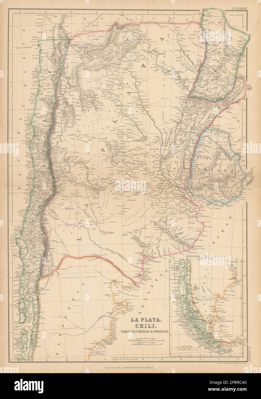 Old map of chile hi-res stock photography and images - Alamy