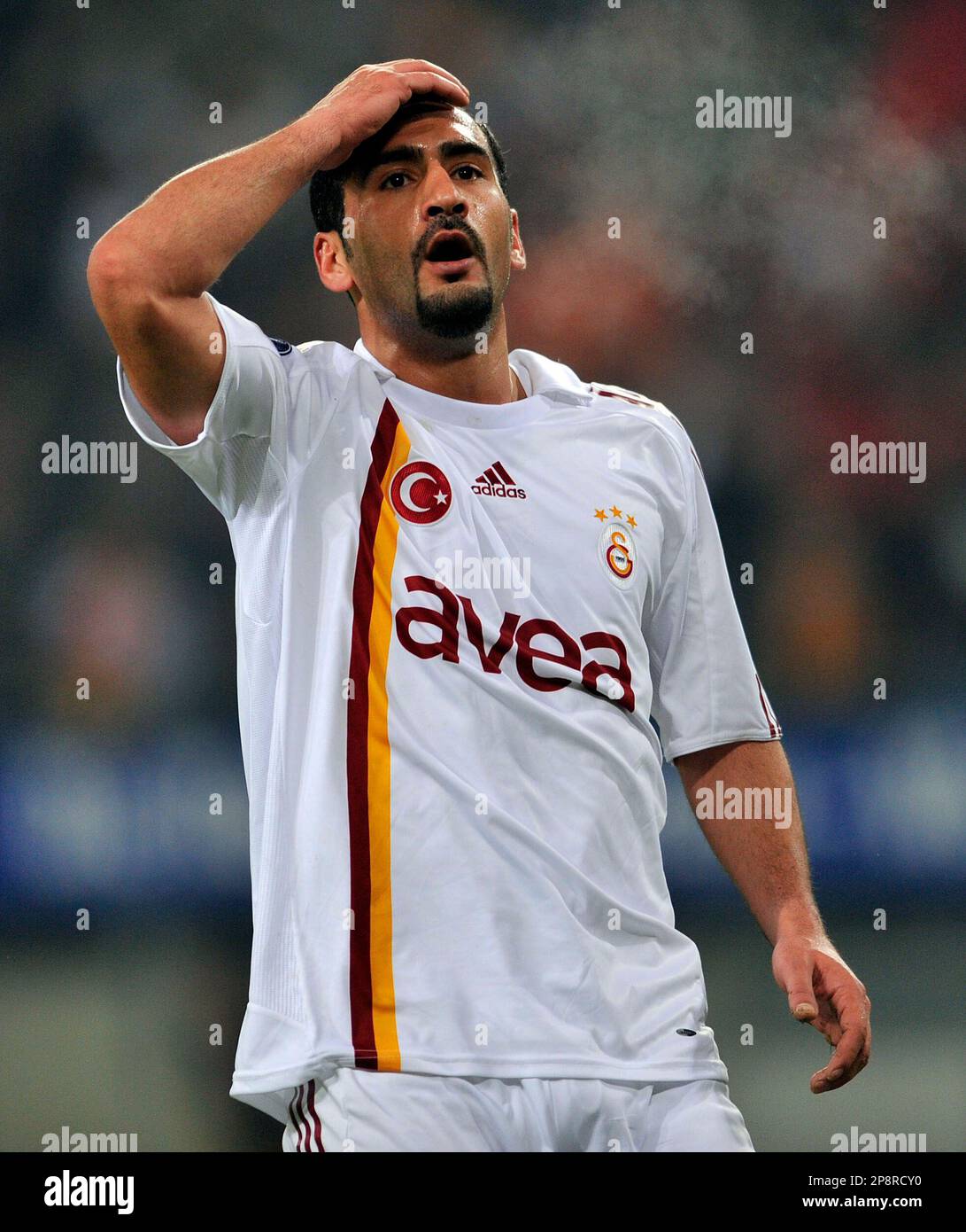 Galatasaray's Uemit Karan gestures during the UEFA Cup round of 16 ...