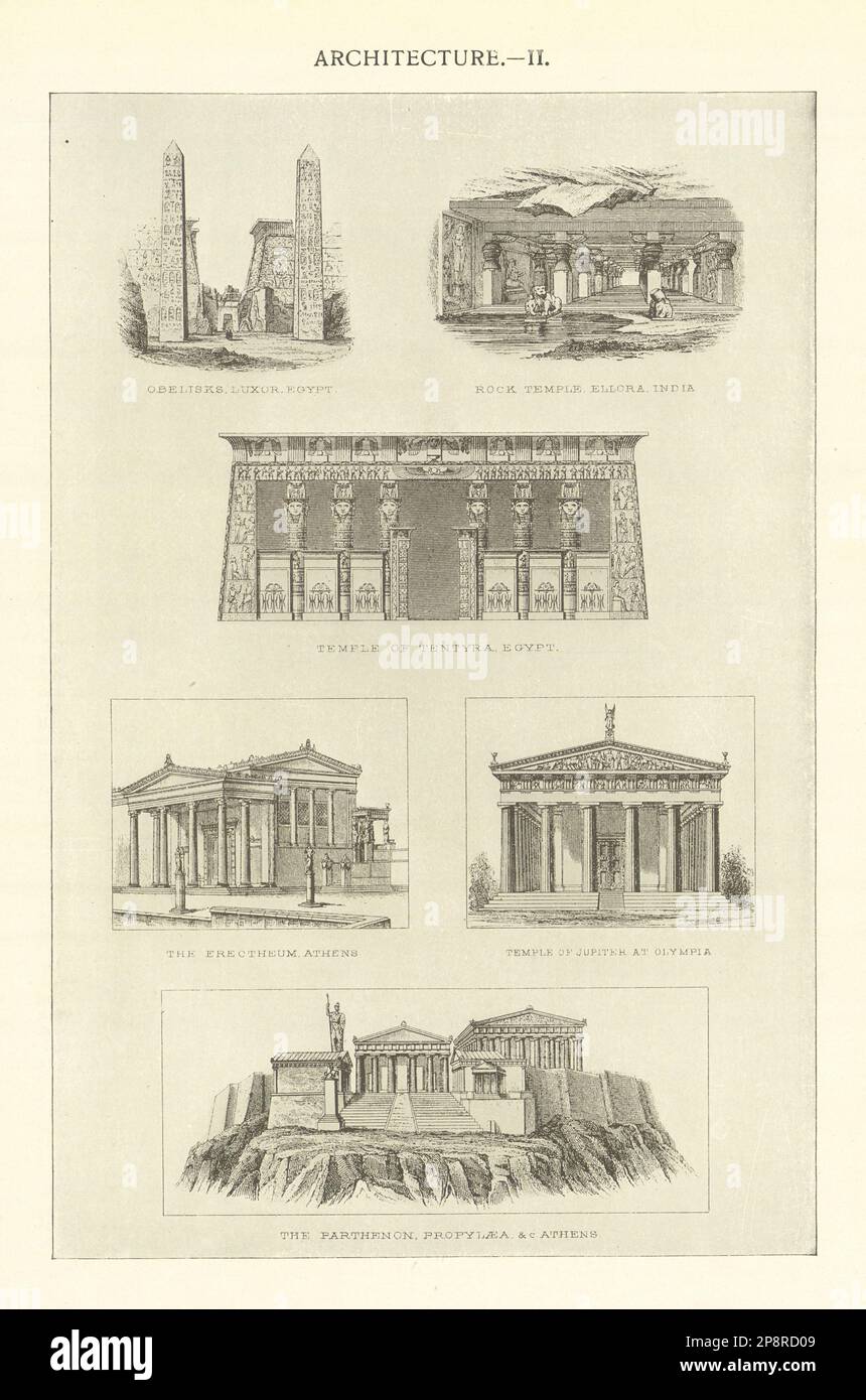 ARCHITECTURE Luxor Egypt Ellora India Tentyra Athens Olympia Parthenon ...