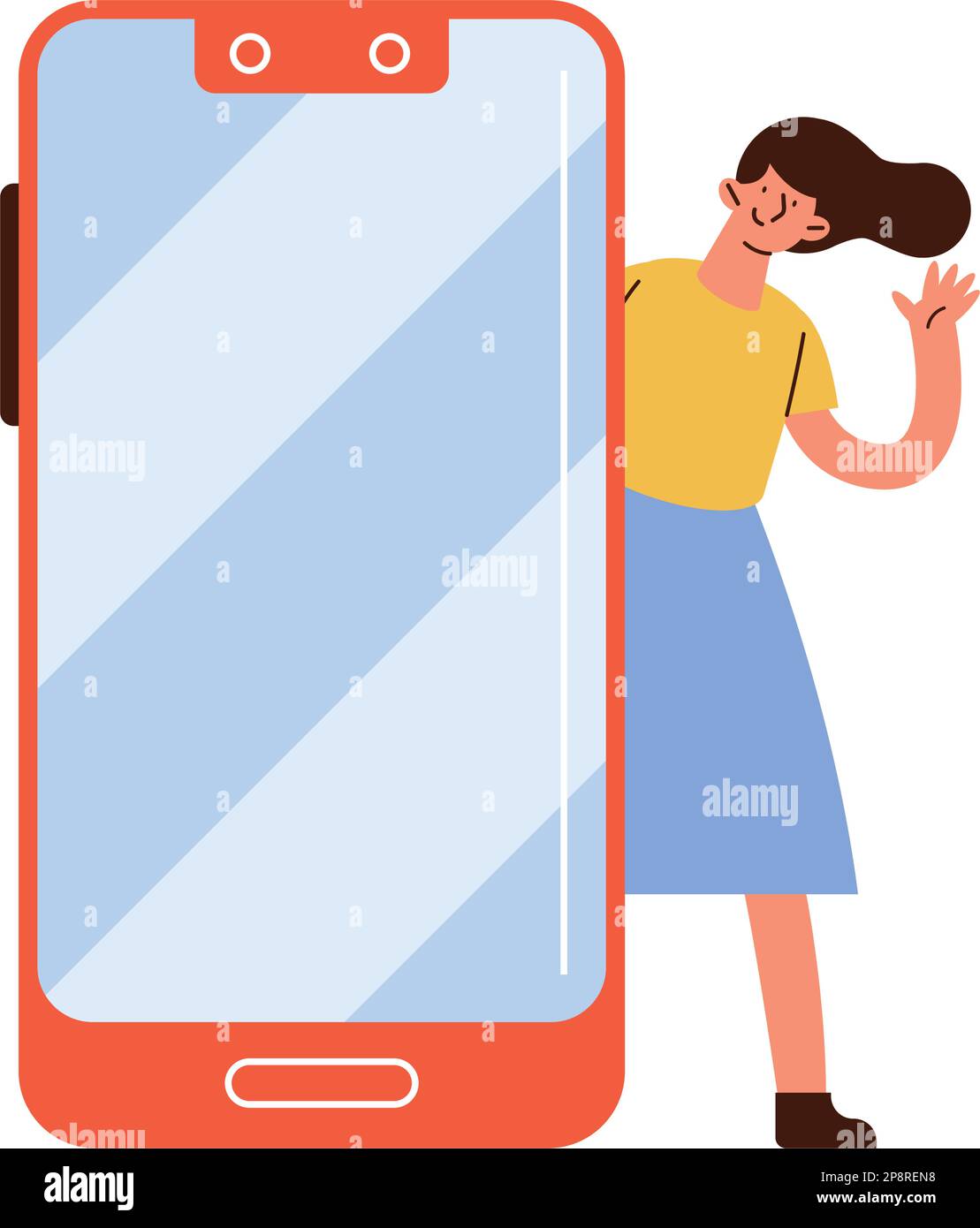 woman standing with smartphone character Stock Vector Image & Art - Alamy