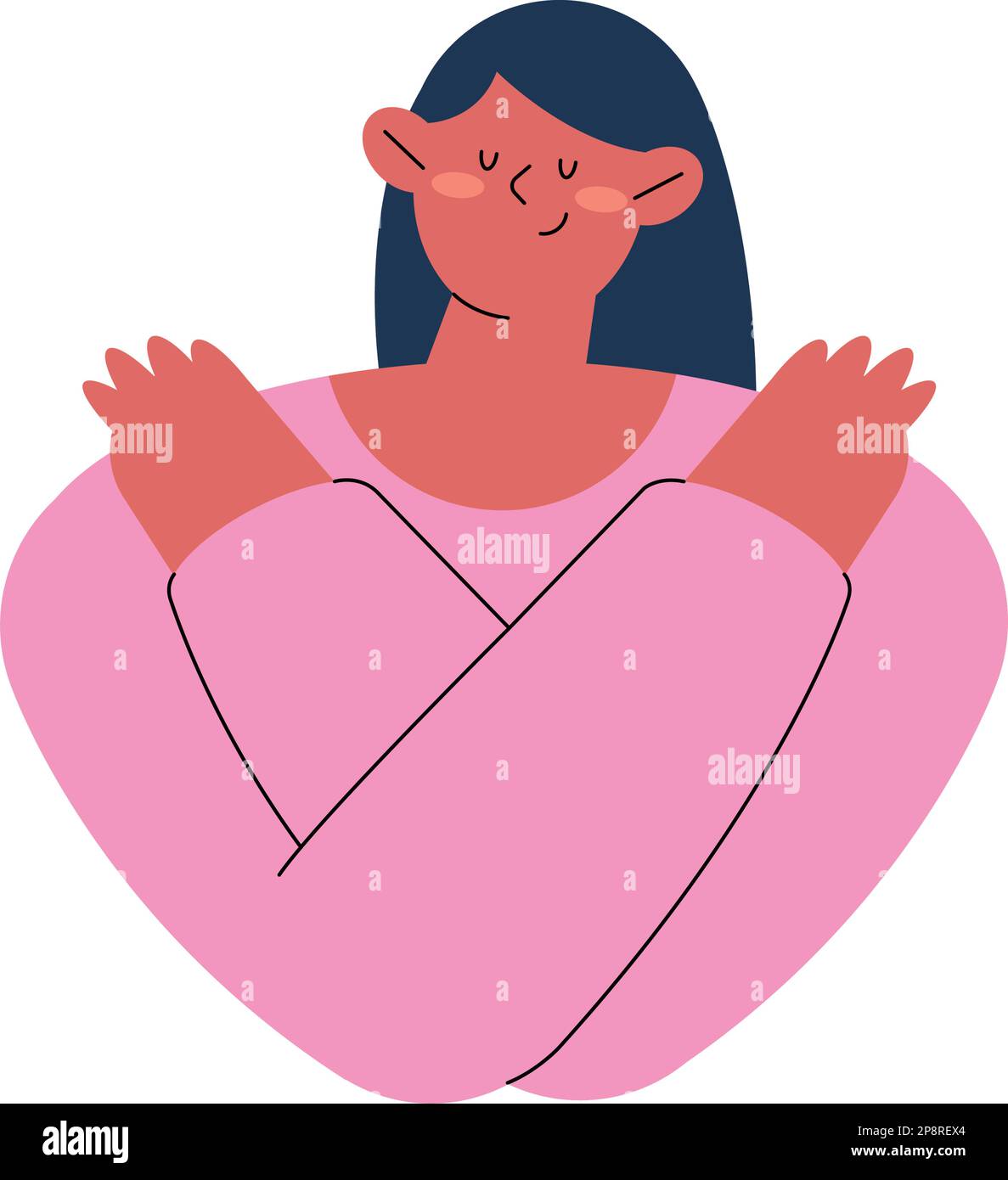 young woman hugging gesture character Stock Vector Image & Art - Alamy