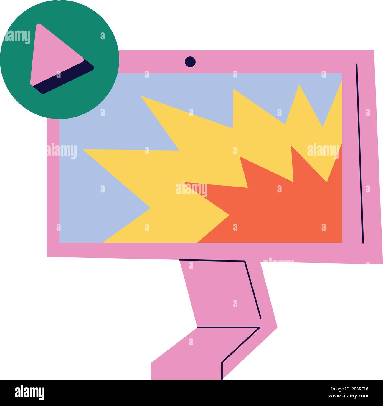 desktop with play button tech Stock Vector Image & Art - Alamy