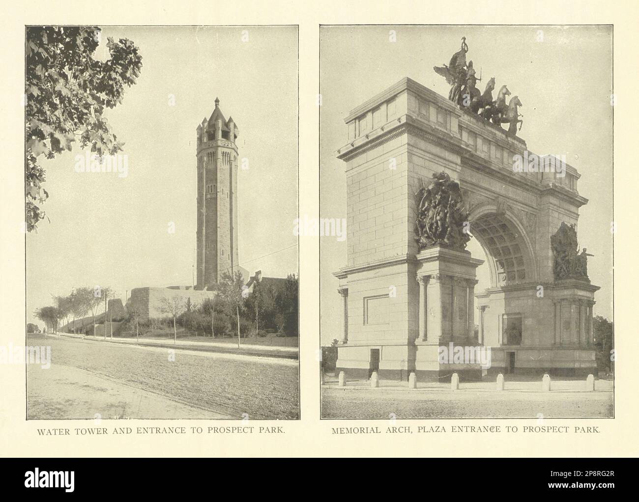 Water Tower. Memorial Arch, Plaza Entrance To Prospect Park. New York ...