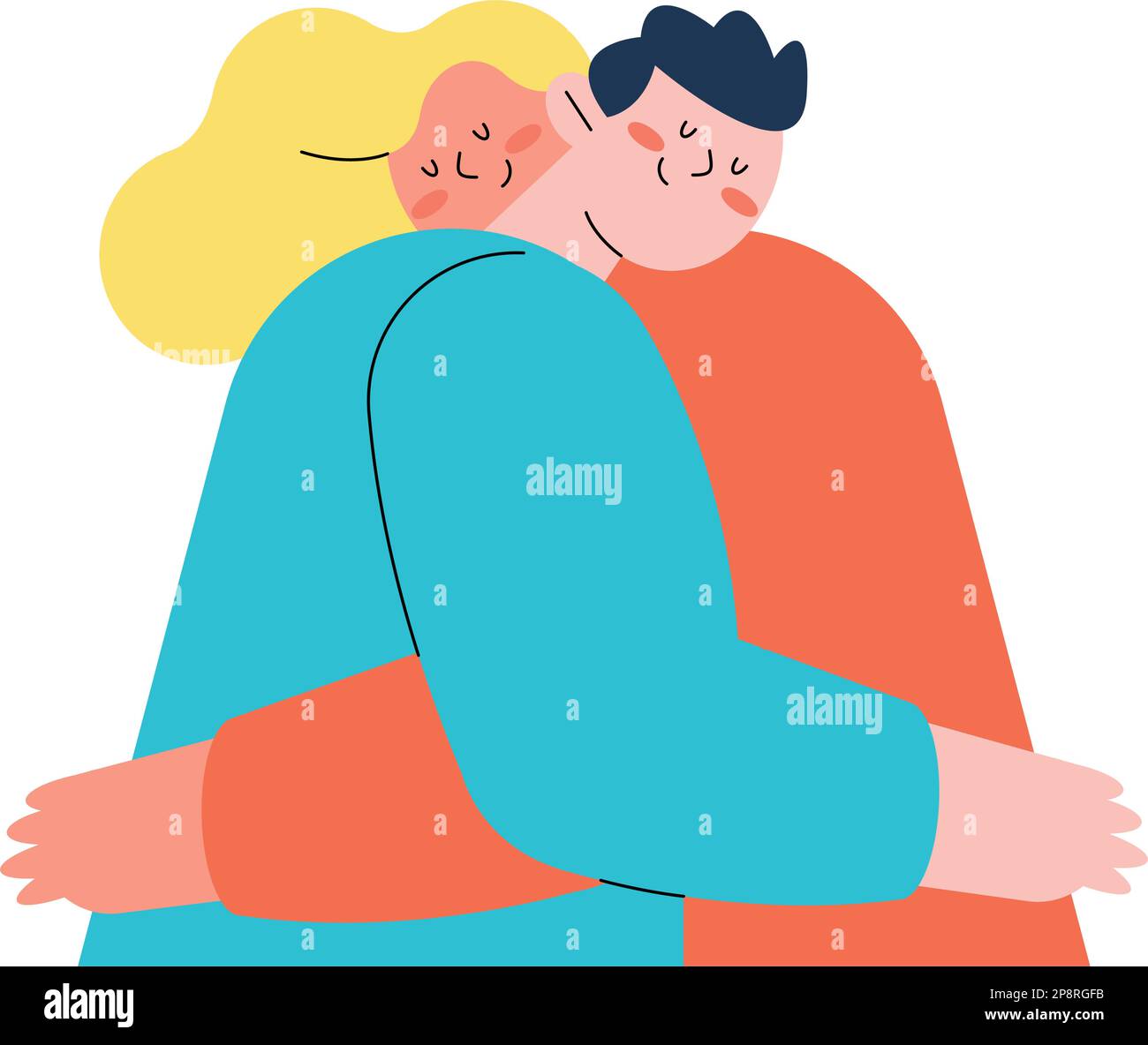 couple in a brotherly hug characters Stock Vector Image & Art - Alamy