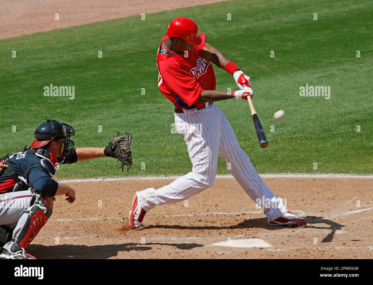 Philadelphia Phillies John Mayberry connects for a fifth inning RBI ...