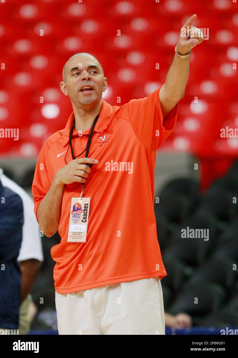 Virginia coach Dave Leitao talks to his team during an NCAA college ...